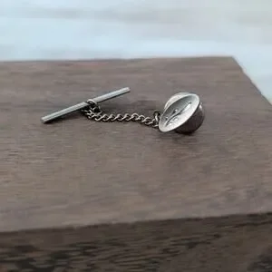 Vintage | Accessories | Vintage Tie Tack Tie Pin Silver Tone Oval With ...